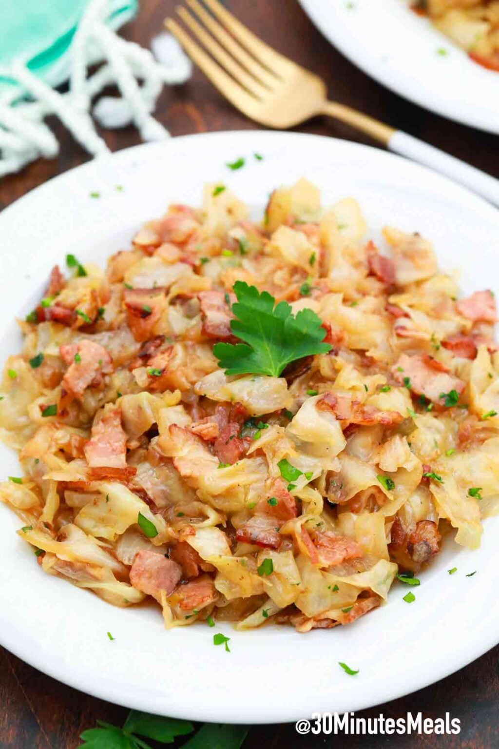 Fried Cabbage with Bacon - 30 Minutes Meals